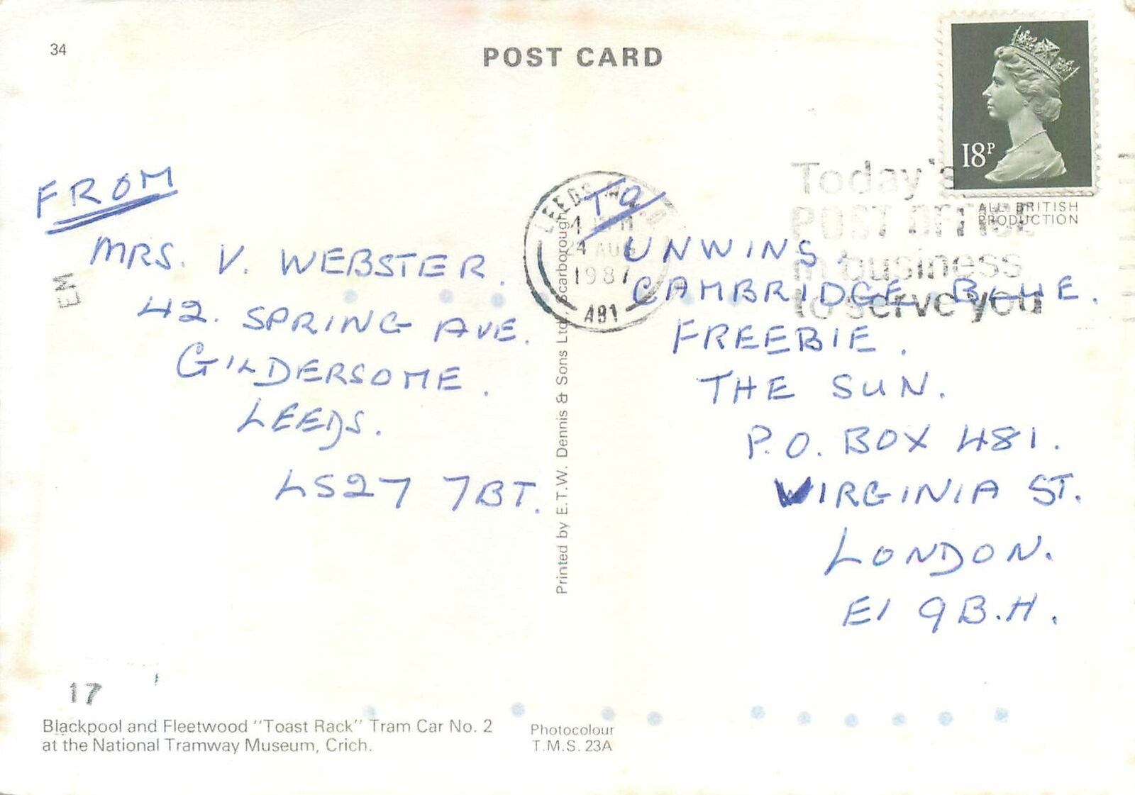 Blackpool and Fleetwood Toast Rack tram car tramway postcard | Topics ...