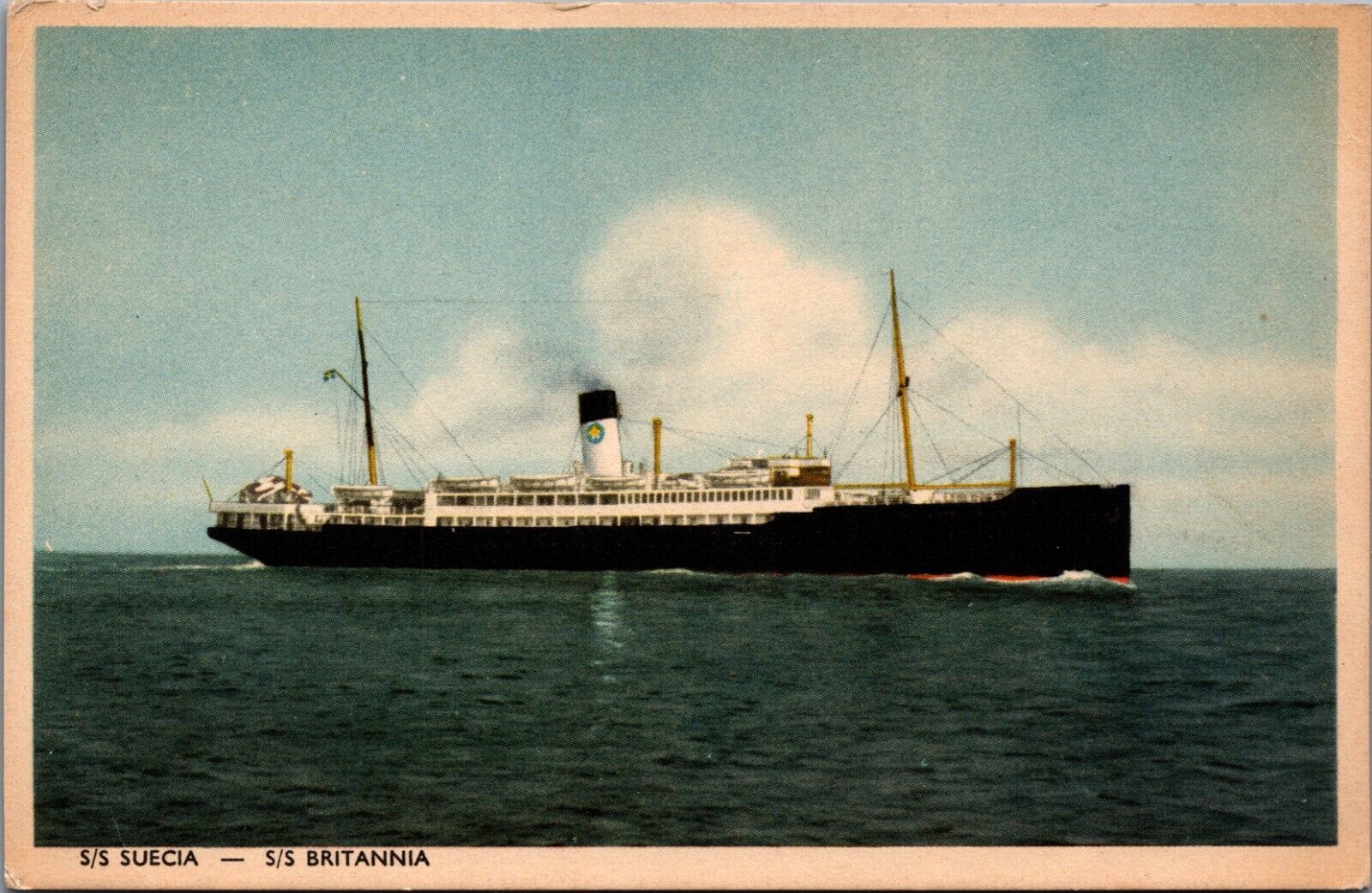 SS Suecia SS Britannia Swedish Lloyd Ship Vintage Postcard 09.93 ...
