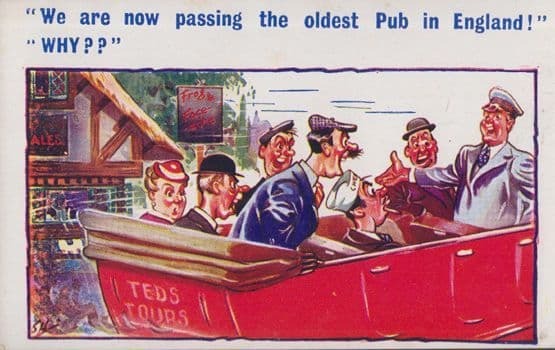 Teds Ted Bus Driver Coach Tours Oldest Inn Pub In England Comic Humour ...