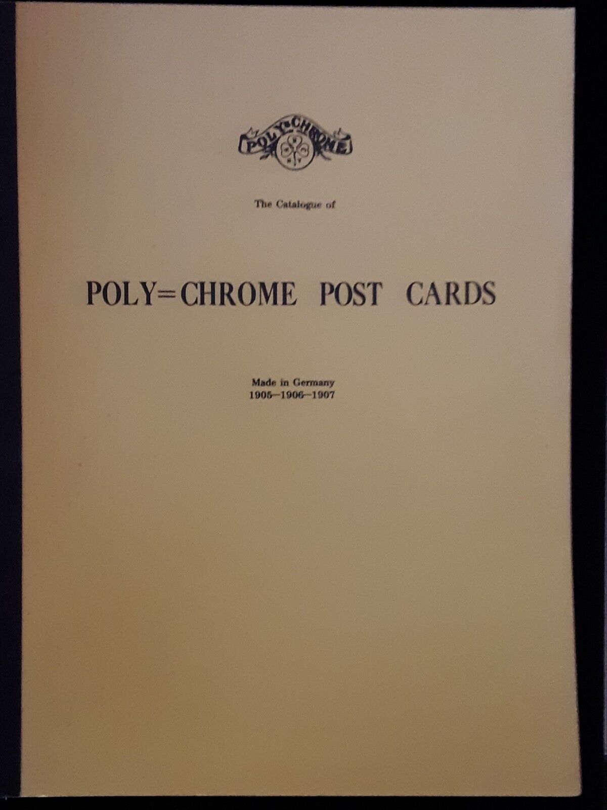 1905-1907 German Poly Chrome Postcard Guide Checklist Chas Wallace 1980 ...