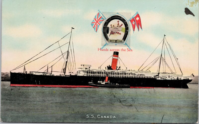 SS 'Canada' Ship Hands Across The Sea Patriotic Unused Postcard E81 | Canada - Other / Unsorted ...