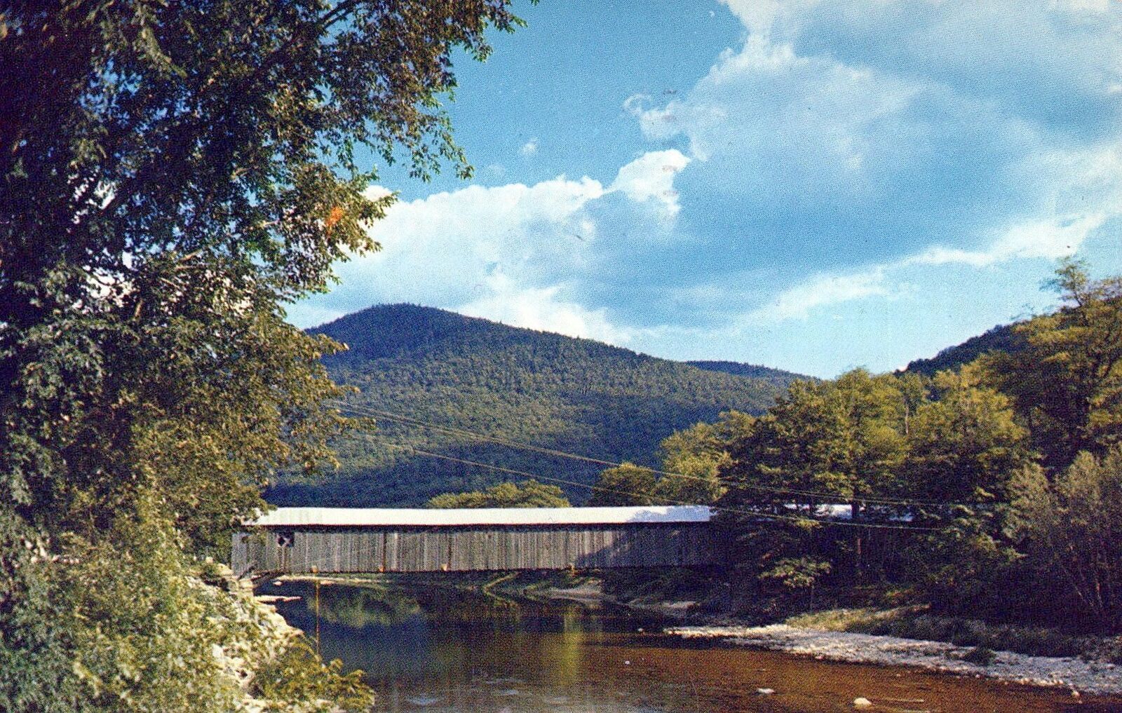 Vintage Postcard OLD Scott Covered Bridge Over the West River Vermont ...