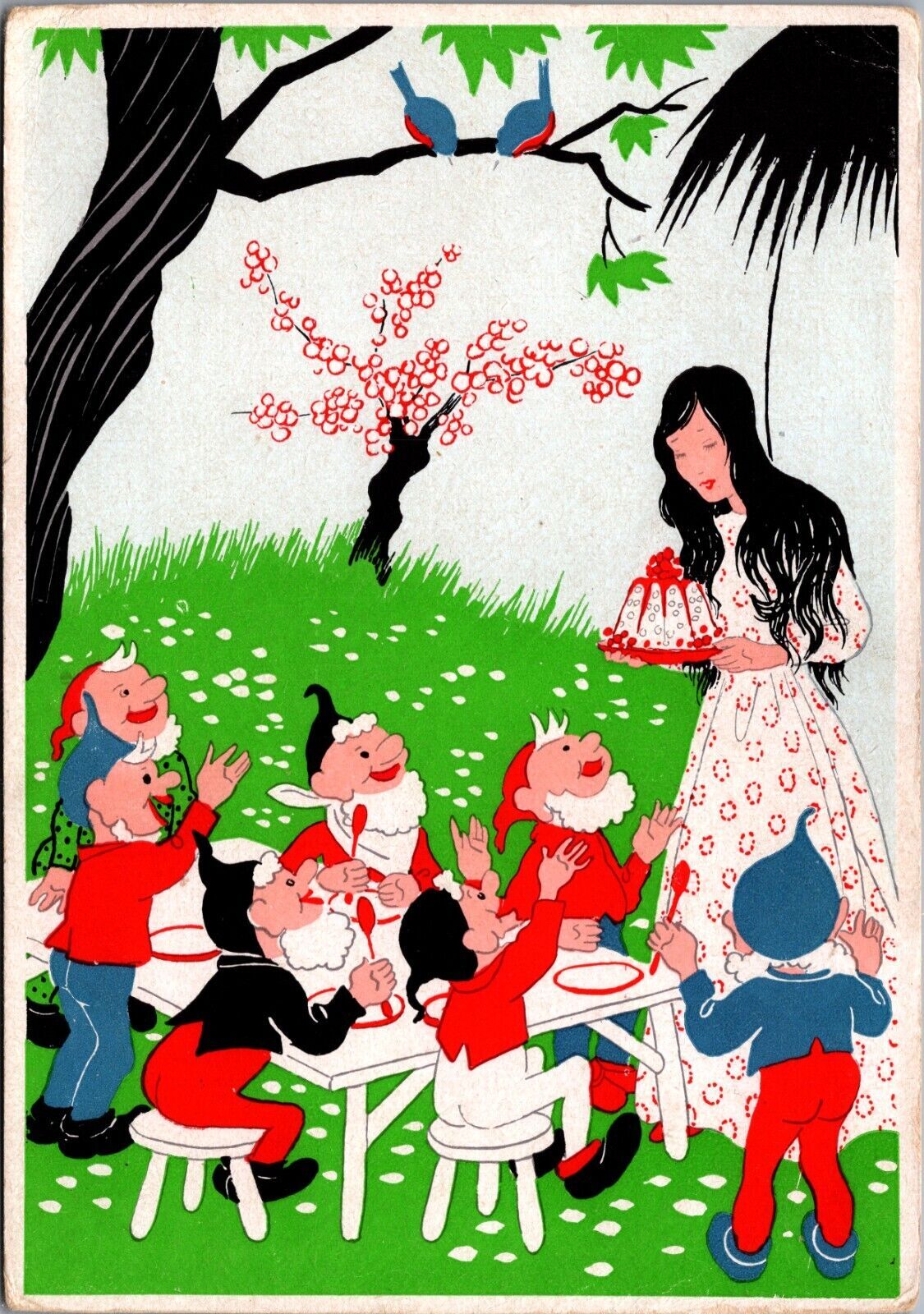 Snow White And The The Seven Dwarfs Willy Schermele Vintage Postcard ...