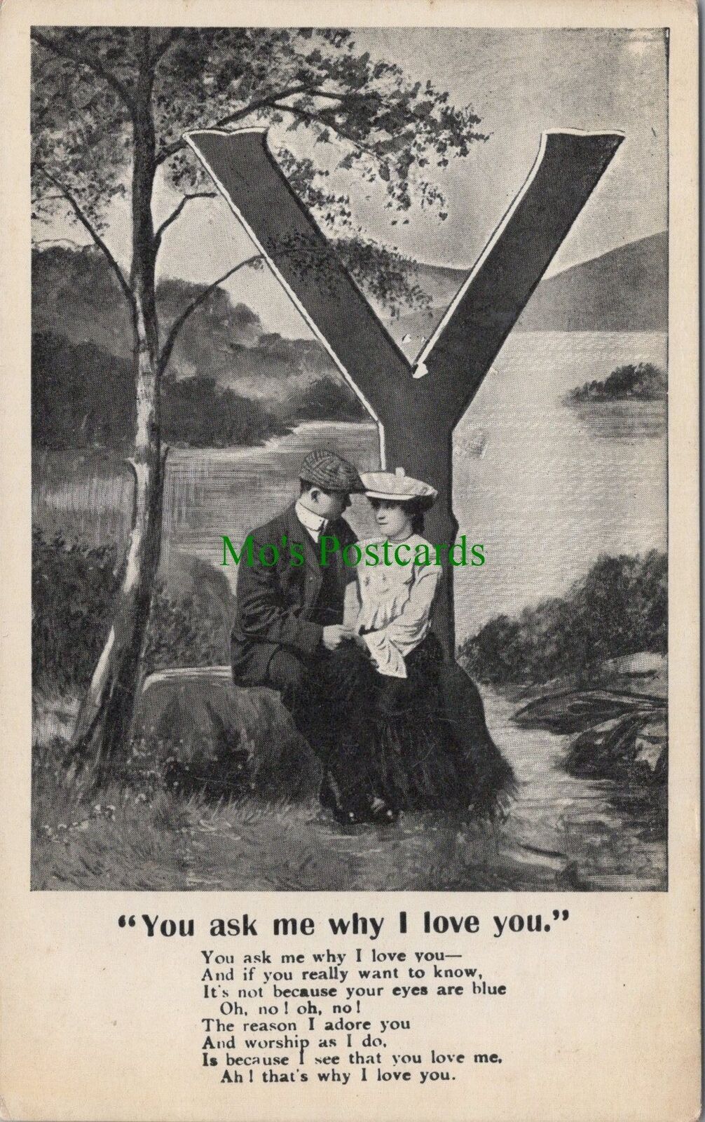 Romance Postcard - Poem, Romantic Couple, You Ask Me Why I Love You ...