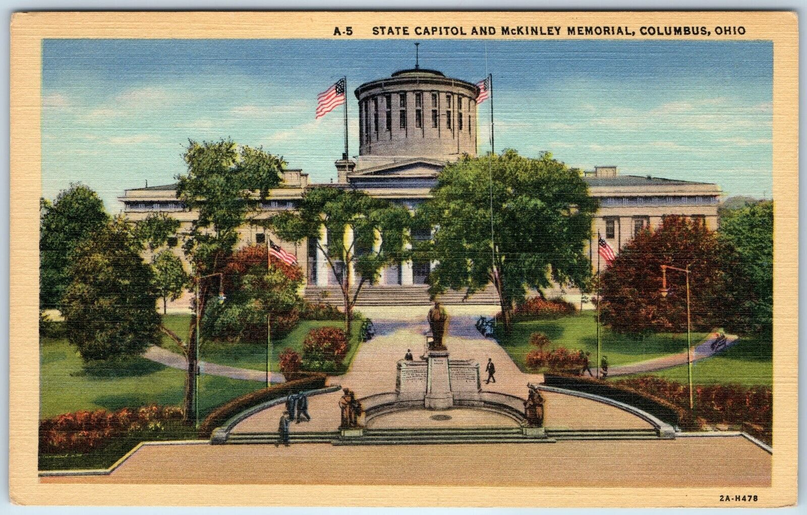 1932 Columbus, OH Ohio Capitol Greek Revival Doric Column Tholos Delphi ...