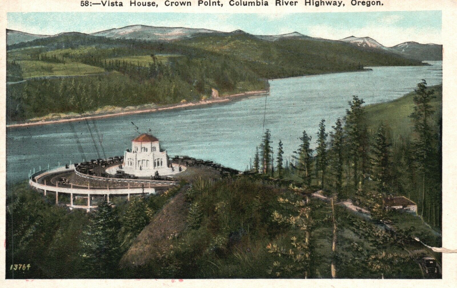 Vintage Postcard 1929 Vista House Crown Point Columbia River Highway ...