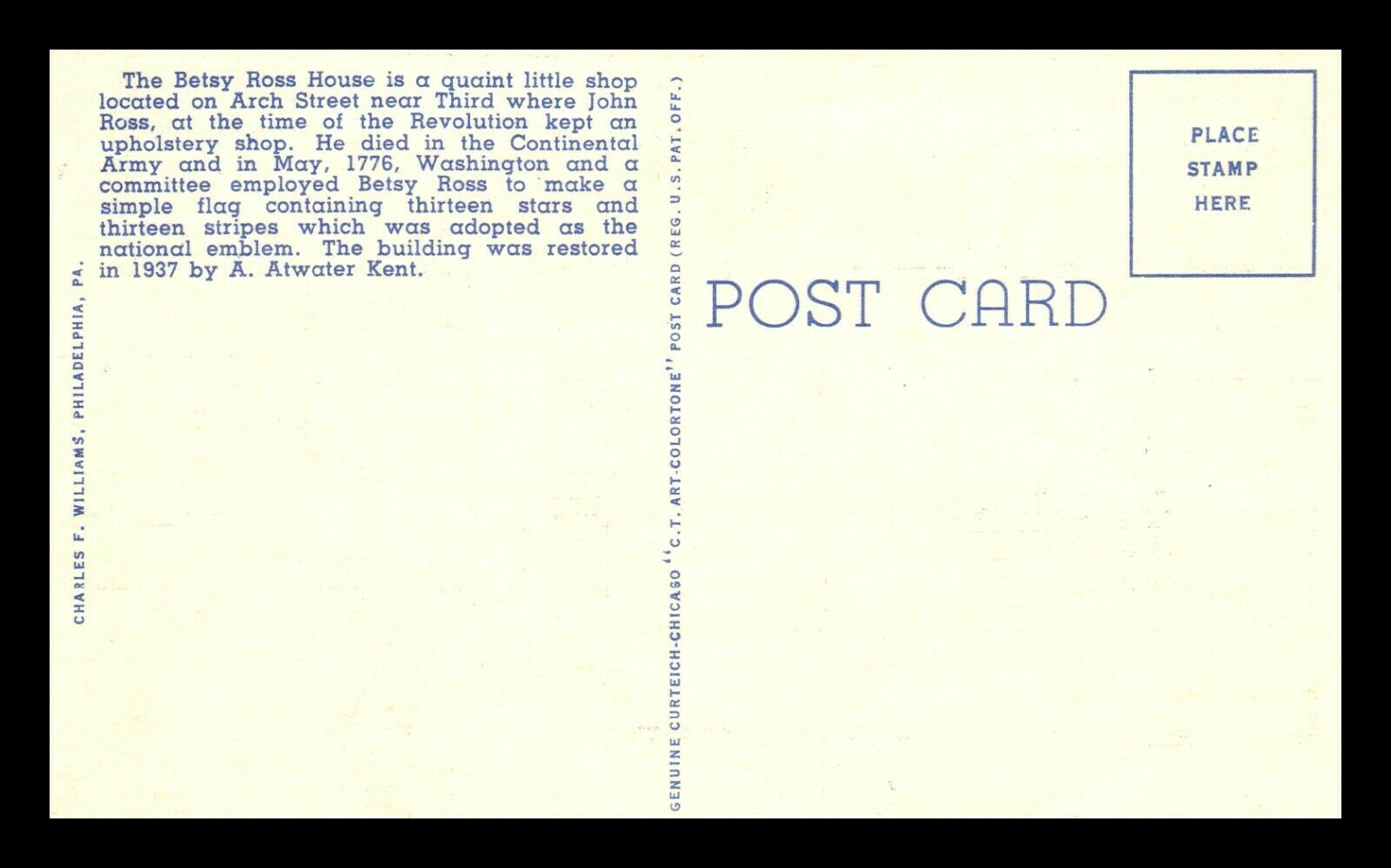 1940s Betsy Ross House Entrance Philadelphia Pennsylvania Linen ...