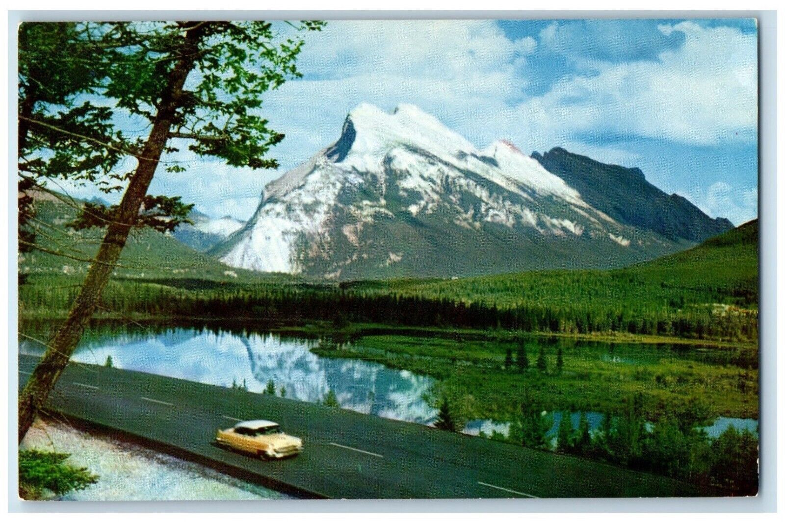 Mt. Rundle And Vermillion Lakes Car Canada Highway Banff National Park ...