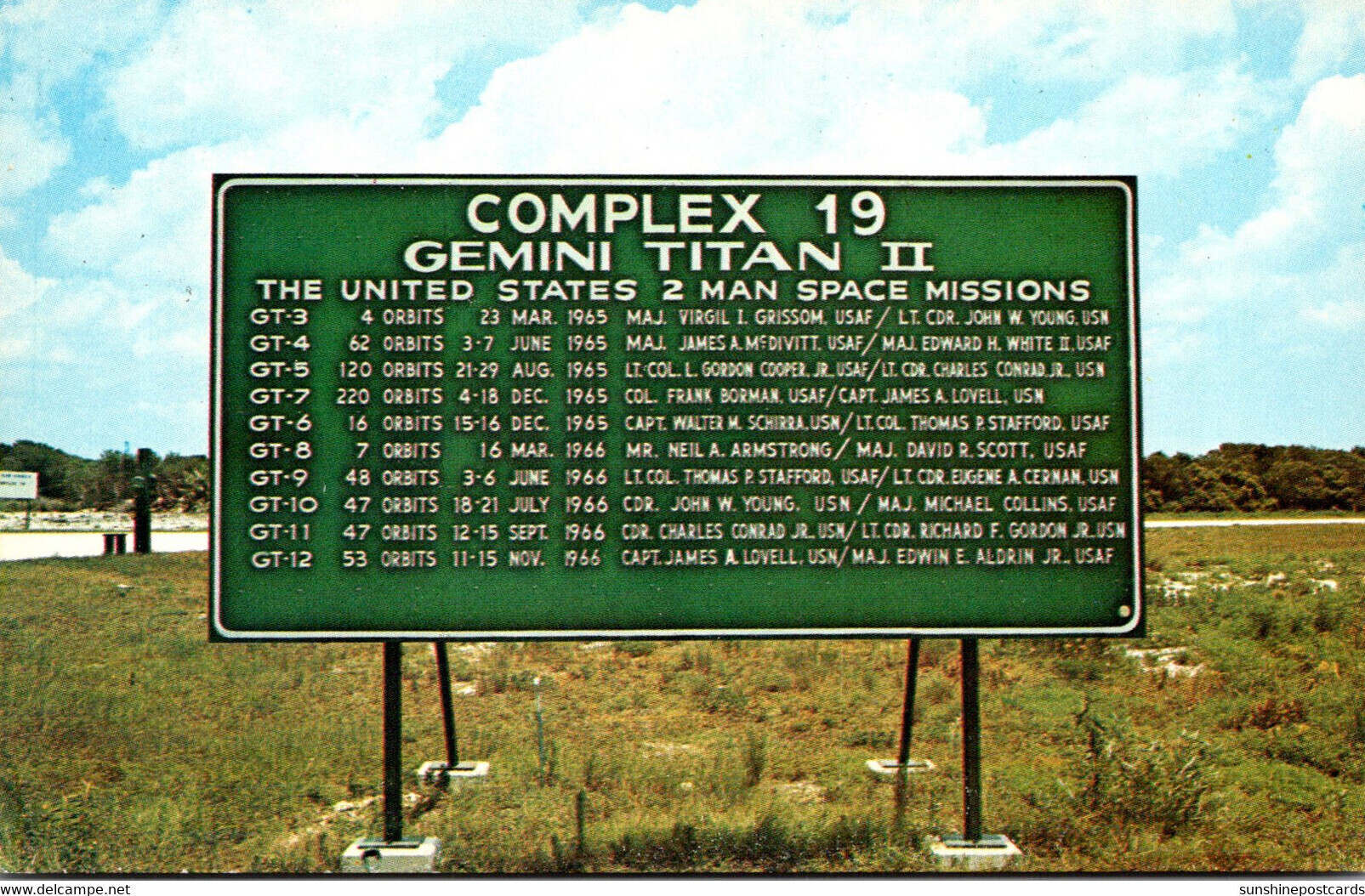 Florida Kennedy Space Center NASA Complex 19 LIst Of Gemini Titan II ...