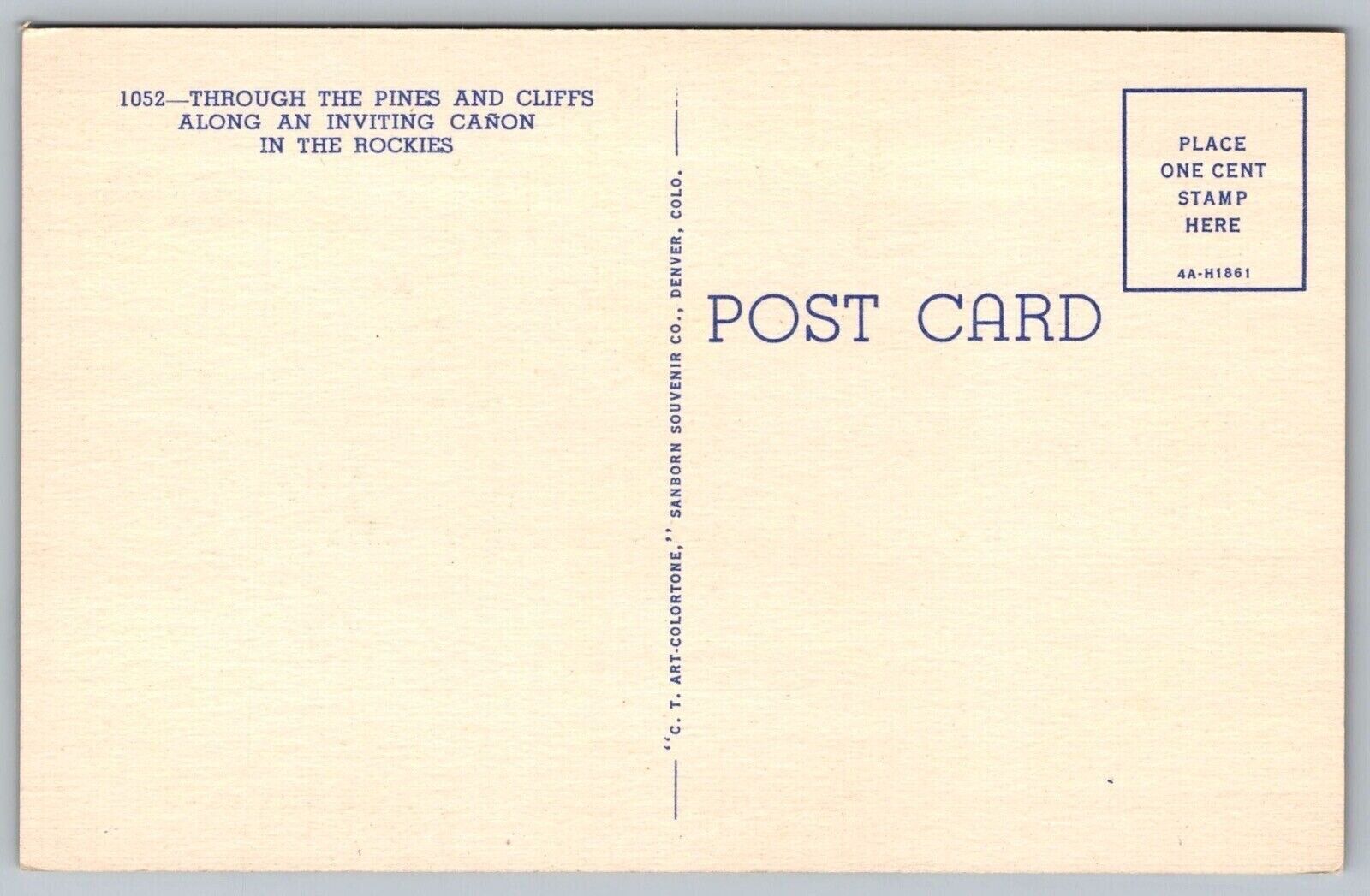 Pines Cliffs Inviting Canon Rockies Forest Mountains River Vintage UNP ...