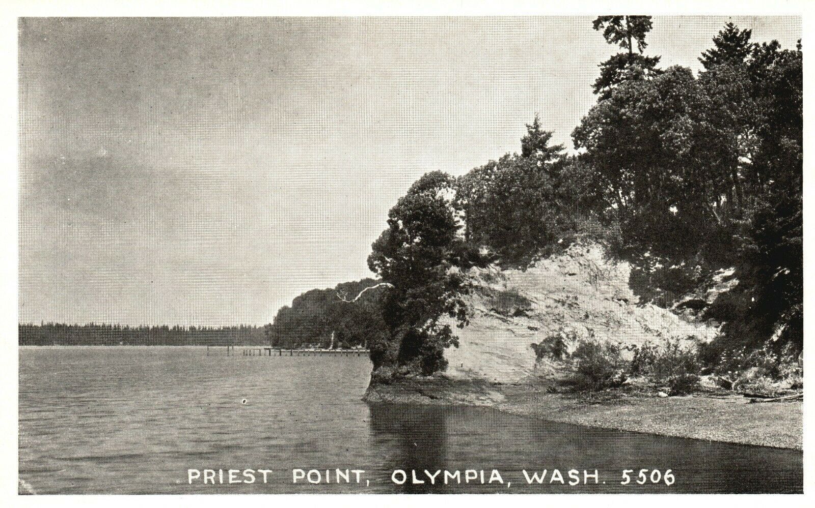 Vintage Postcard Priest Point Olympia WA Washington Water and Cliff Pub ...