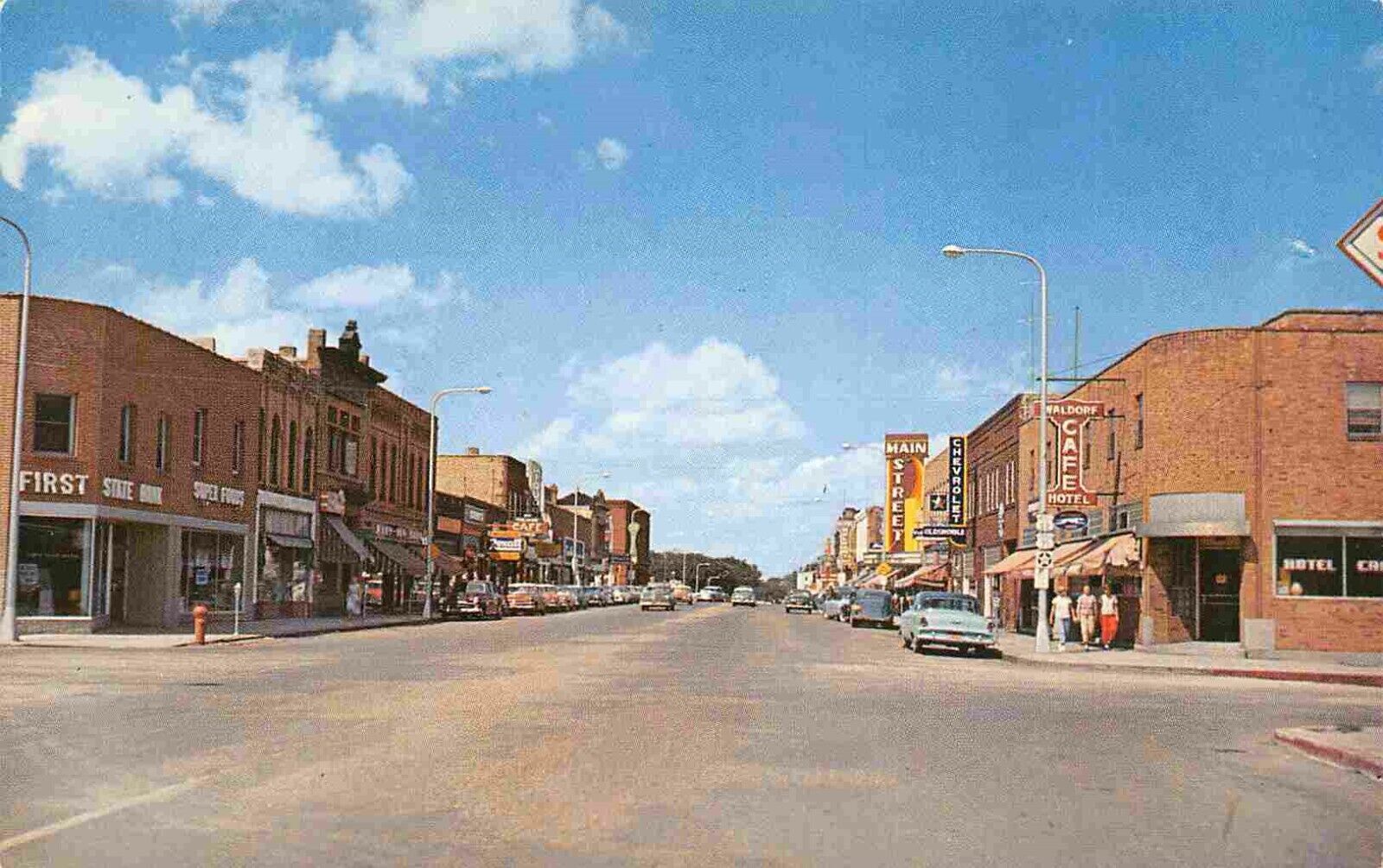 Main Street Sinclair Lewis Fame Sauk Centre Minnesota 1950s postcard ...