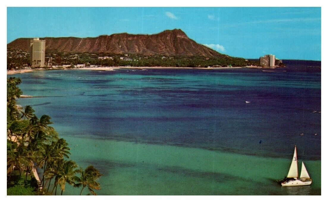 Panorama of Diamond Head world famous extinct volcano Hawaii Postcard ...