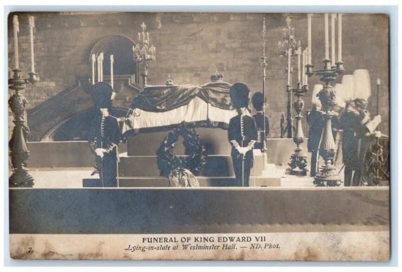 1910 King Edward VII Funeral Westminster Hall London England RPPC Photo ...