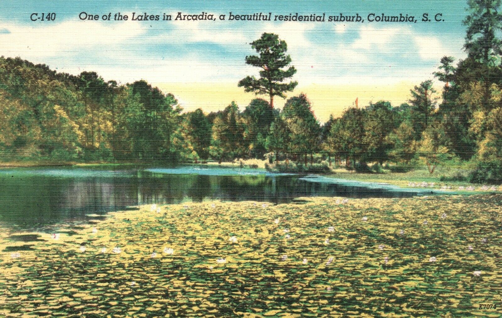 Vintage Postcard 1930s Lakes in Arcadia Beautiful Residential Suburb ...