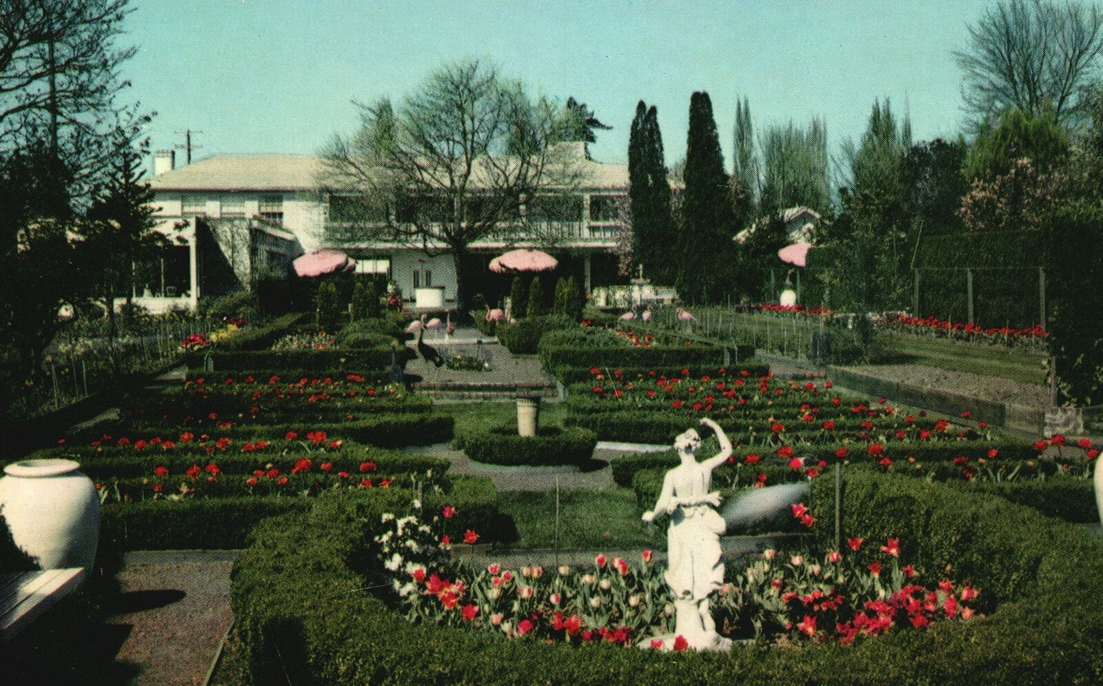 Vintage Postcard Italian Court & Spanish Lambert Gardens Portland ...