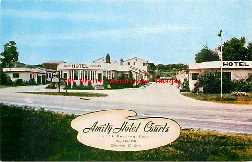 OH, Cincinnati, Ohio, Amity Hotel Courts Hotel, Exterior, Curteich No ...