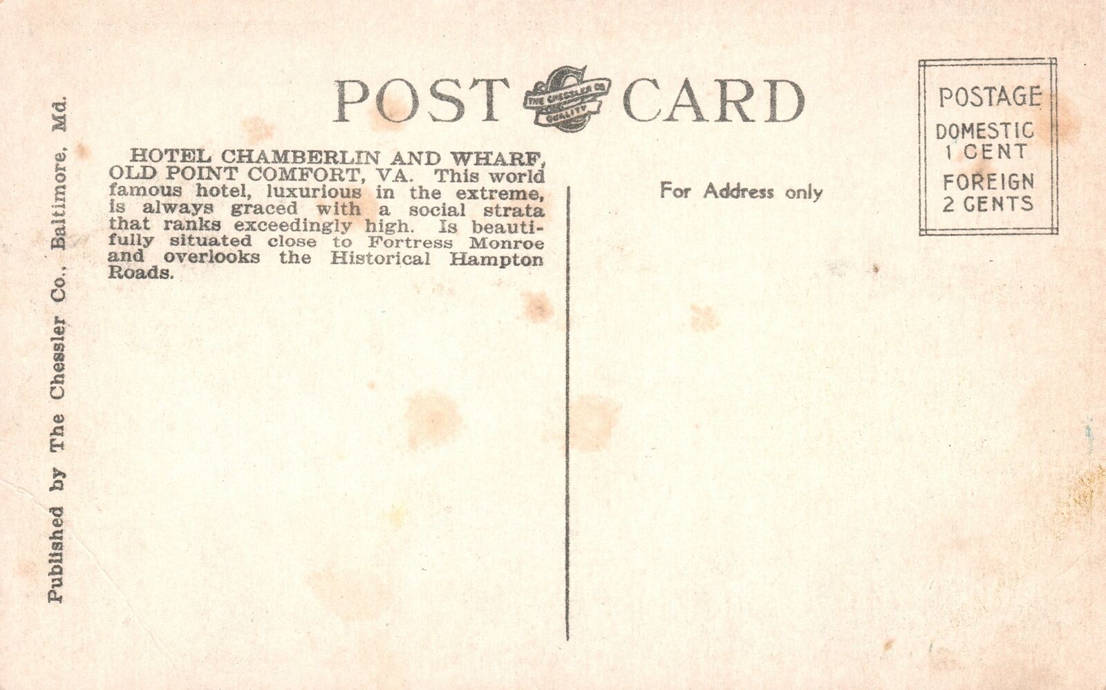 Vintage Postcard 1920's Hotel Chamberlin and Wharf Old Point Comfort ...