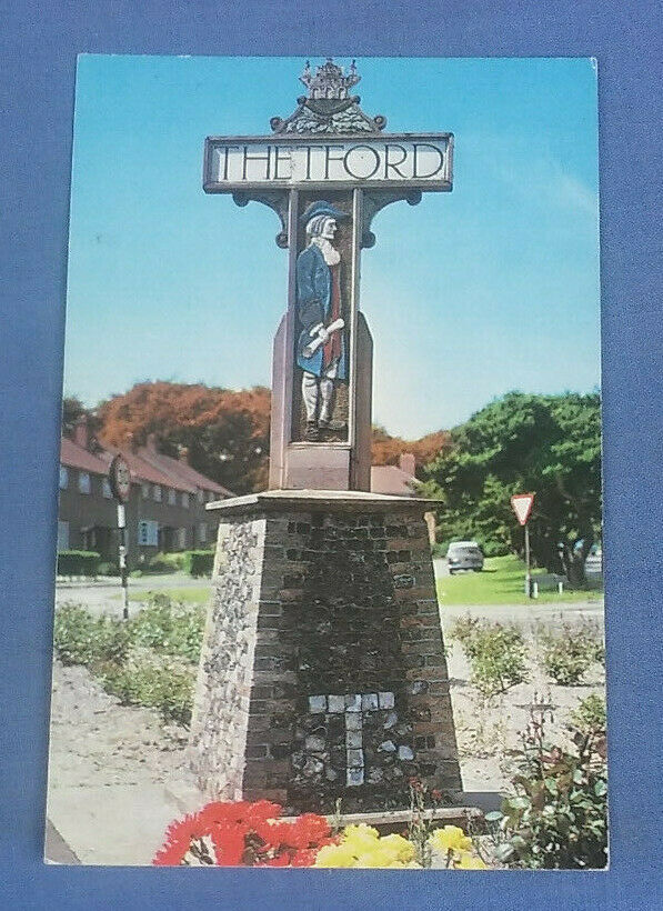 Vintage Postcard Town Sign Thetford Norfolk (J1F) | Europe - United ...
