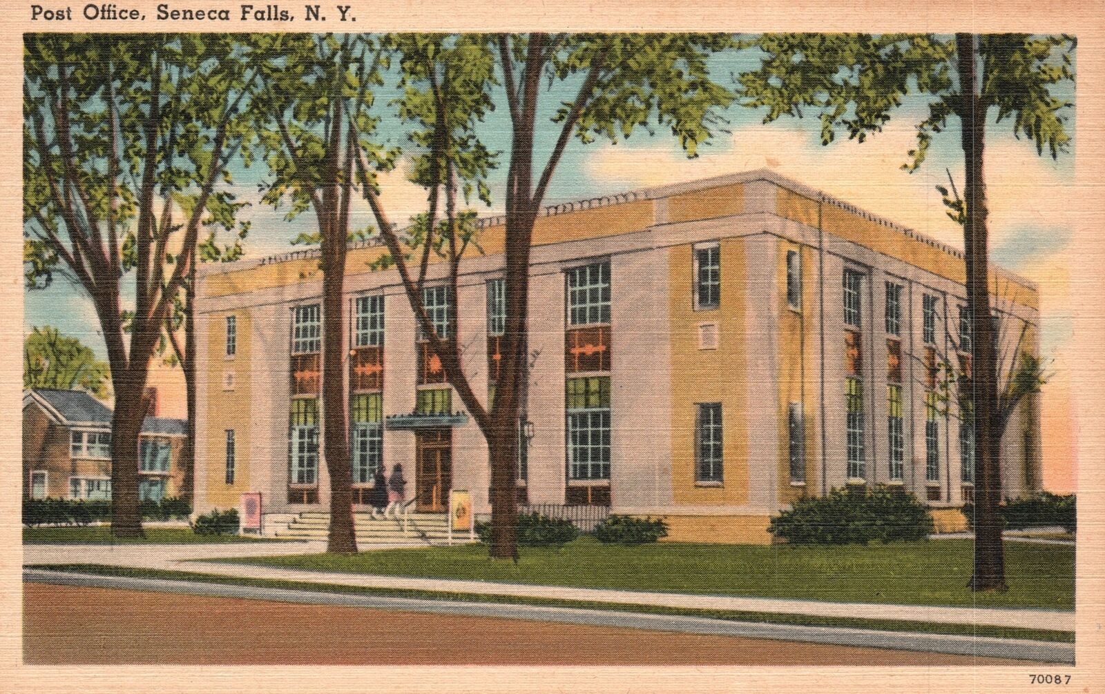 Vintage Postcard Post Office Building Historical Landmark Seneca Falls ...