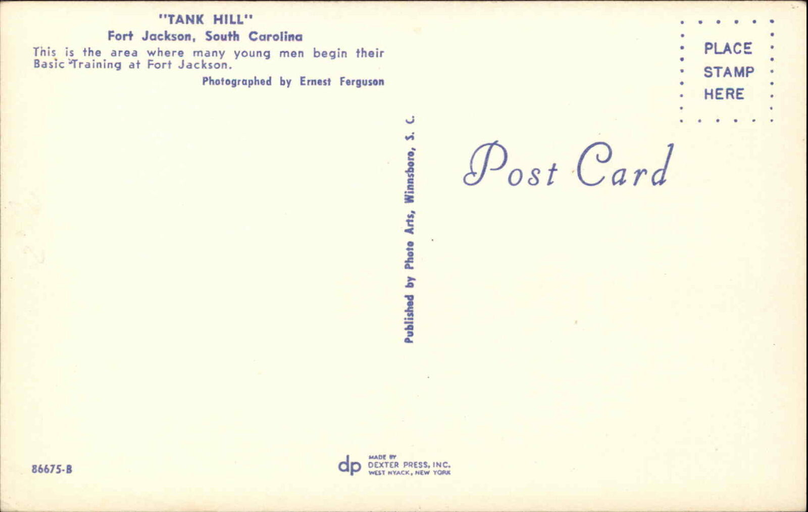 Fort Jackson South Carolina SC Tank Hill Bird's Eye View c1950s-60s ...