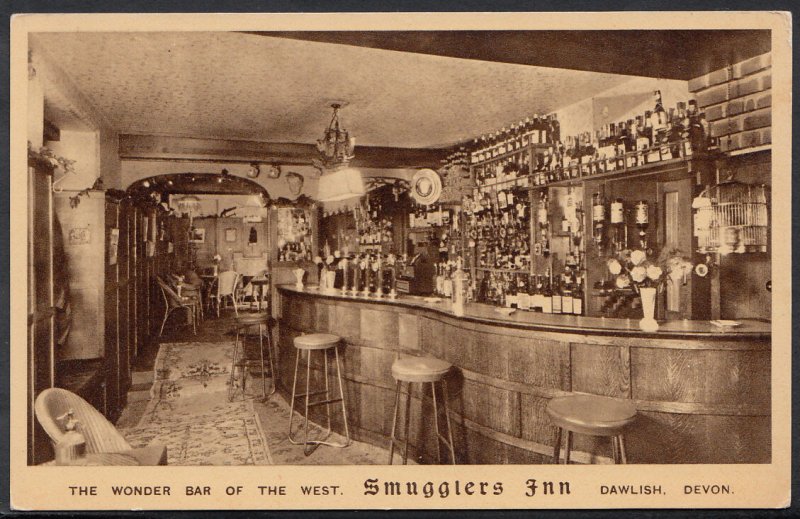 Devon Postcard - The Wonder Bar of The West, Smugglers Inn, Dawlish ...