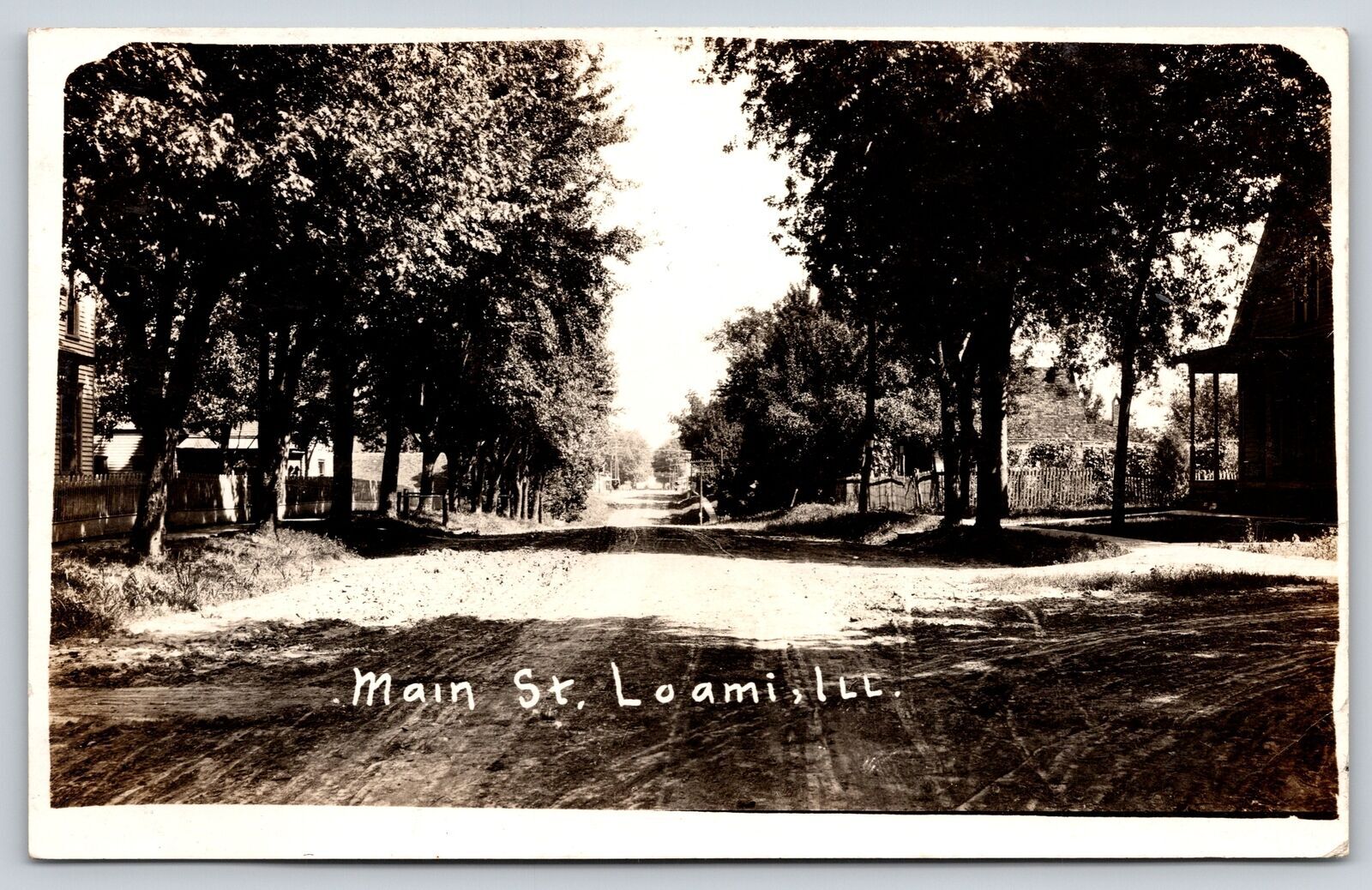 Loami IL Hilly, Dirt Main Street & Homes By Trees~Rickety Picket Fence ...