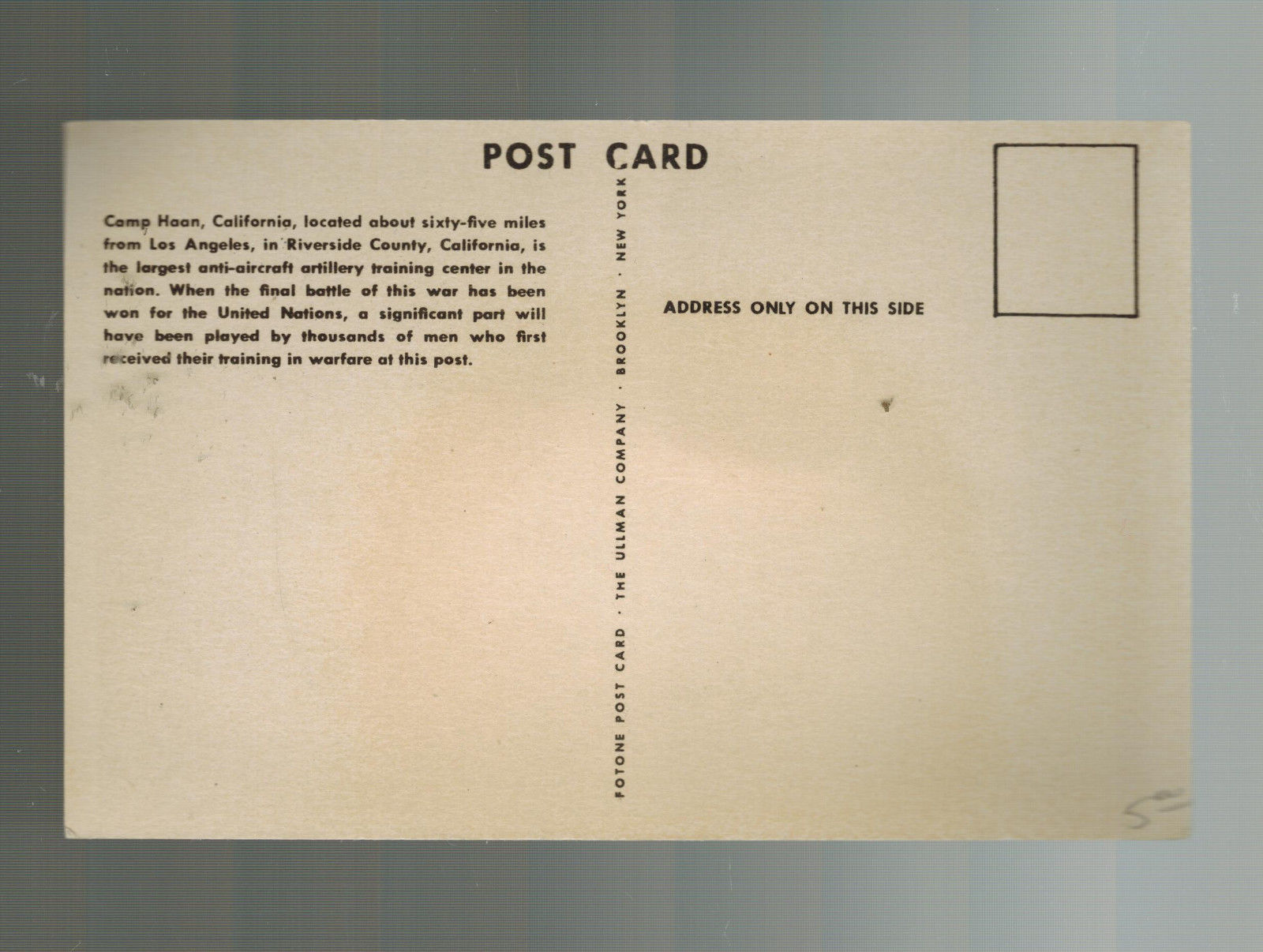 Mint RPPC Real Picture Postcard US ARMY Camp Haan CAlifornia Base Korea ...