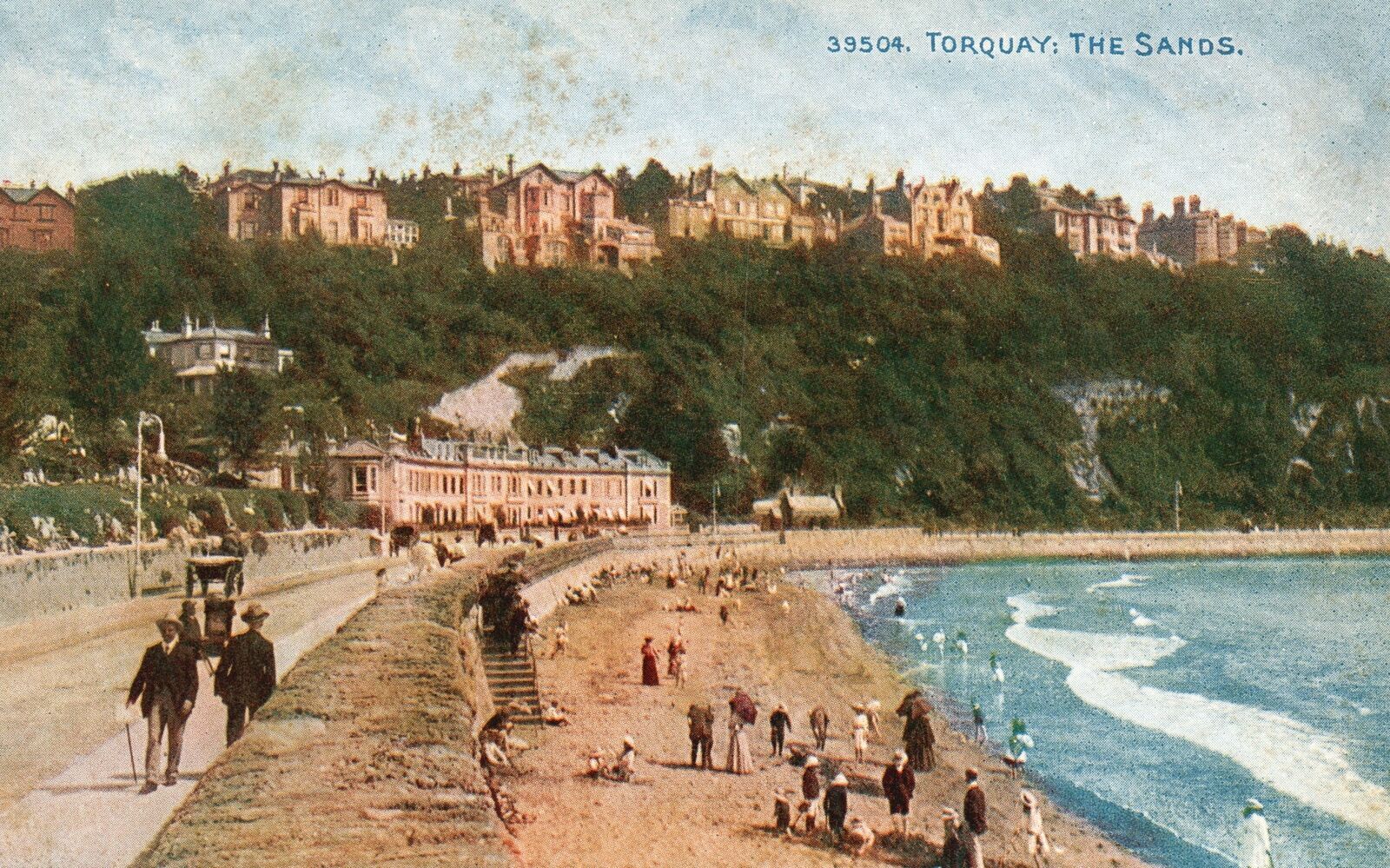 Vintage Postcard 1910's The Sands Torquay Resort Beach Great Ocean ...