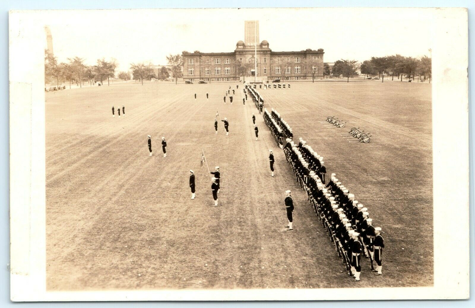 1940s US Naval Training Center Drill Formation RPPC Navy WWII USN Great ...