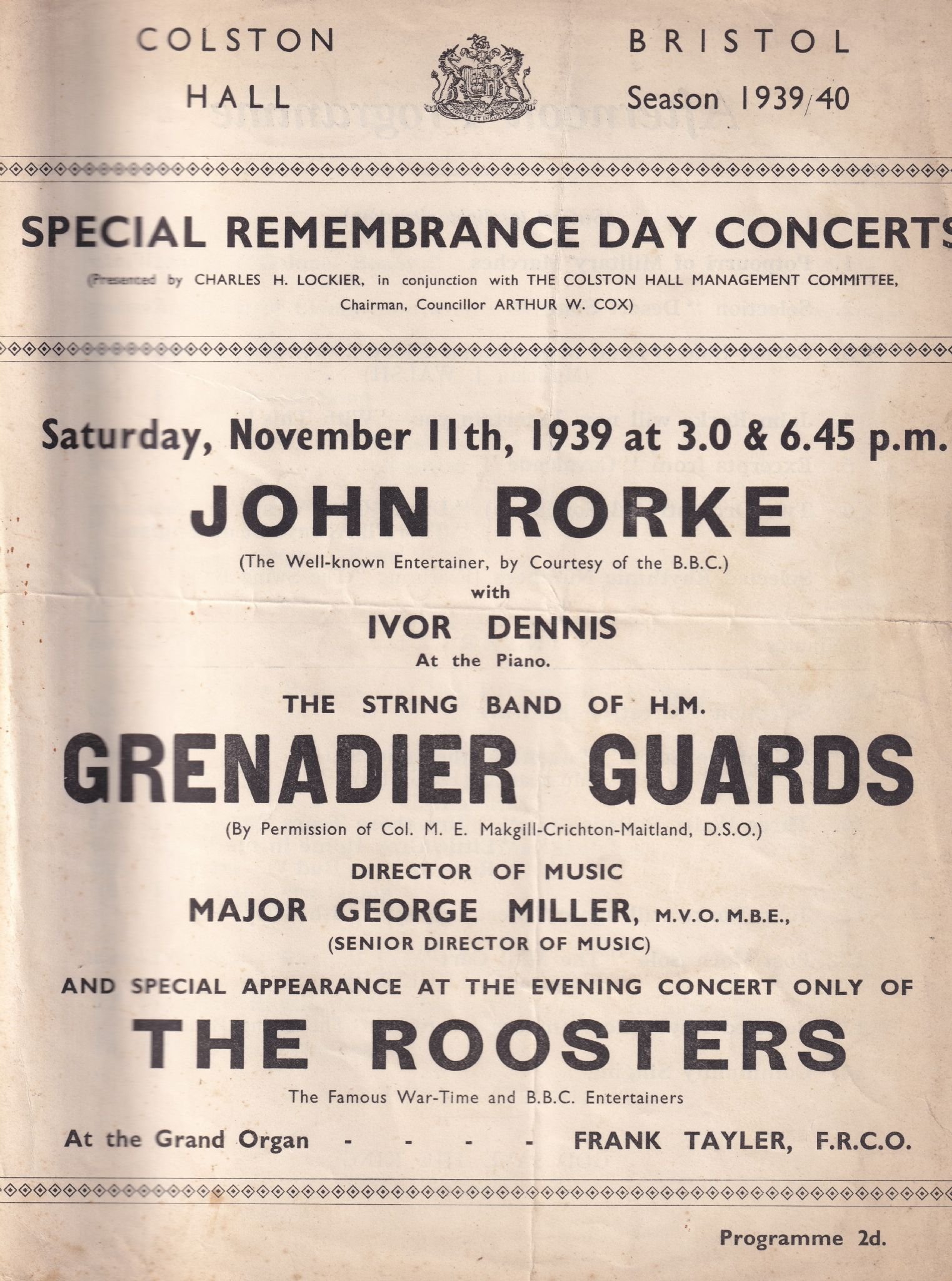 John Rorke BBC Grenadier Guards WW2 Bristol Military Concert Theatre ...