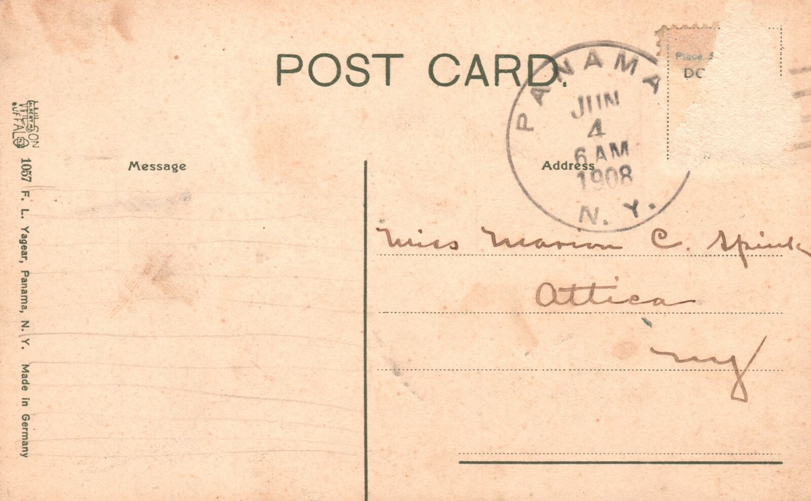 Vintage Postcard 1908 Birds Eye View of Panama New York N. Y. | Latin ...