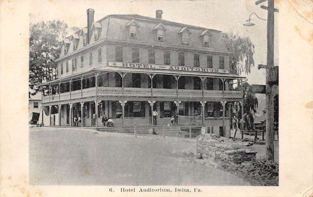 Delta Pennsylvania Hotel Auditorium Street Scene Vintage Postcard ...