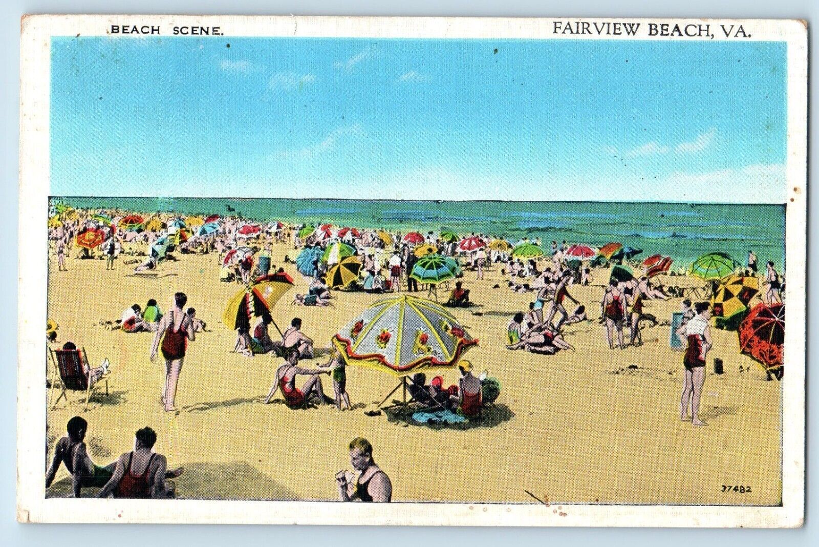 DPO (1898-1969) Goby Virginia VA Postcard Beach Scene Fairview Beach VA ...