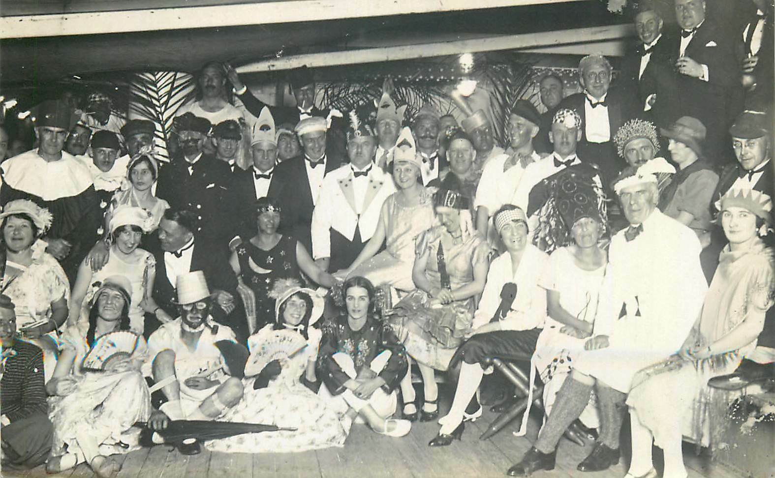 Early real photo postcard social history people masquerade party ...