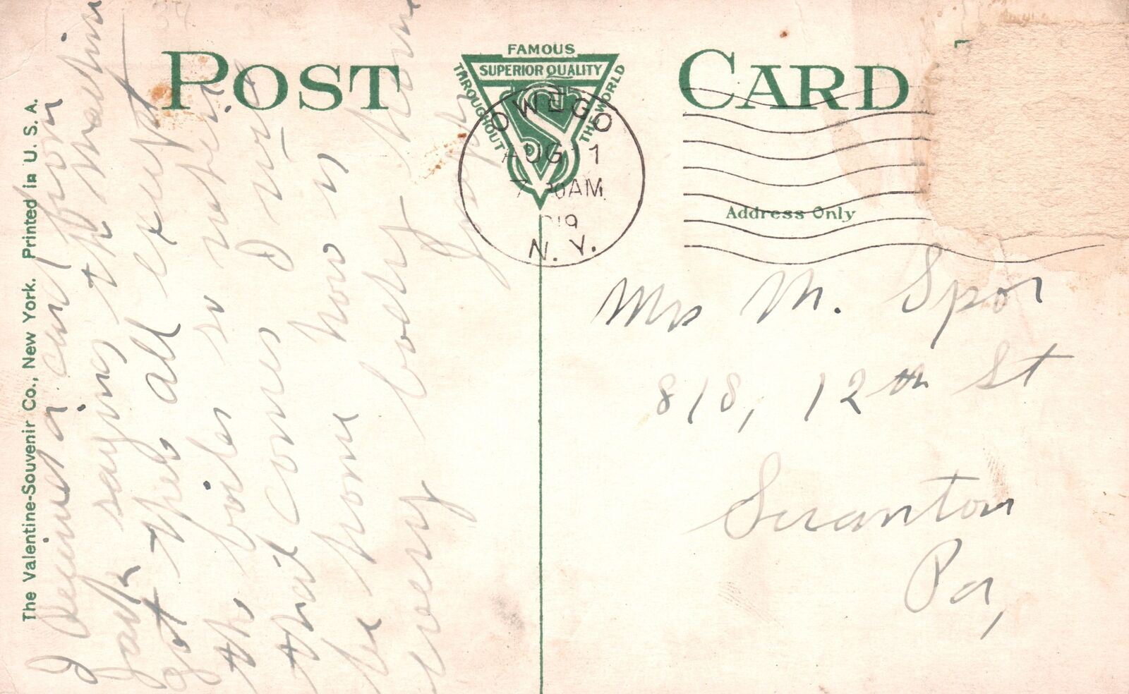 Vintage Postcard County Jail & Sheriffs Office Owego New York Valentine ...