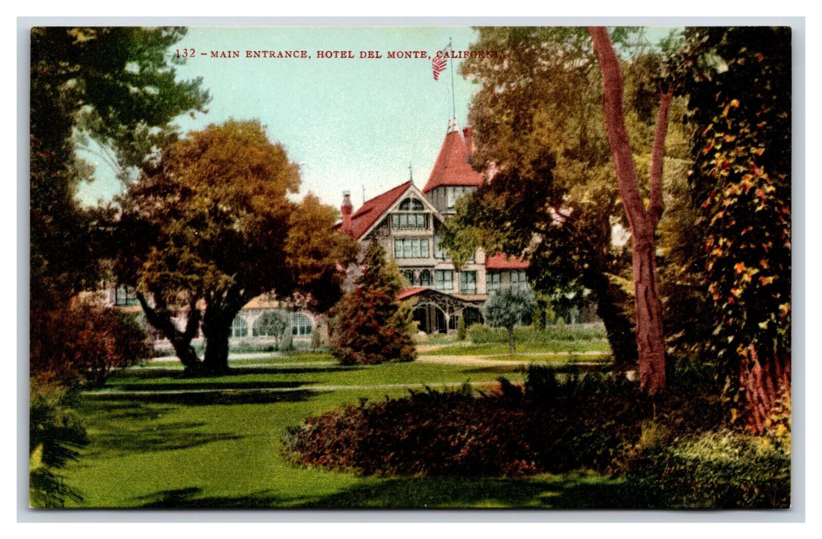 Hotel Del Monte Main Entrance Del Monte California UNP DB Postcard Q20 ...