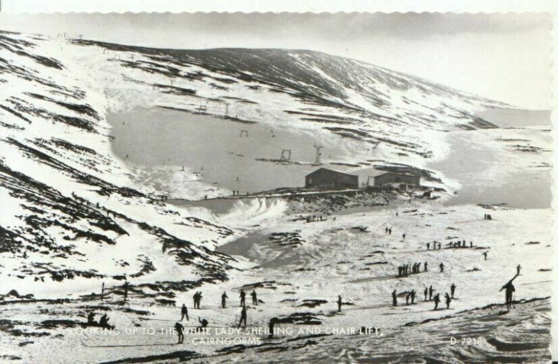 Scotland Postcard - Looking Up To The White Lady Sheiling & Chair Lift ...