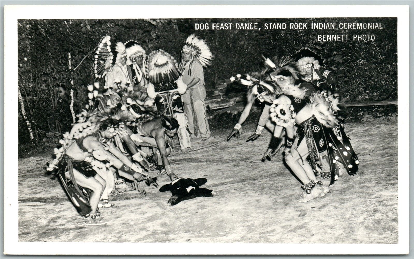 Indian DOG Feast Dance Stand Rock Ceremonial Vintage Real Photo ...