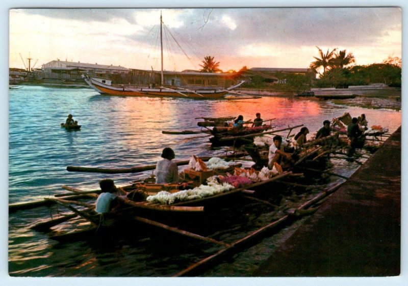 ZAMBOANGA, PHILIPPINES ~ Muslim Samal CORAL PEDDLERS 1972 Dusk ~ 4"x6 ...