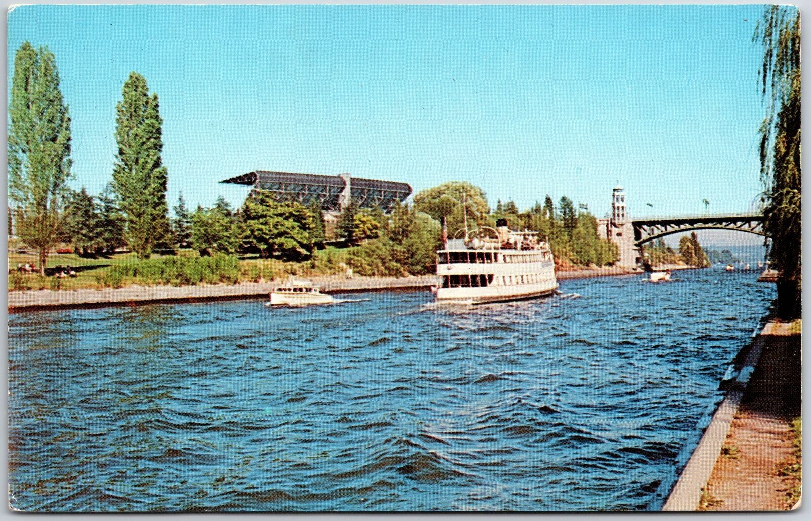 1963 Lake Washington Ship Canal Connects Portage Bay Grandstand Posted ...