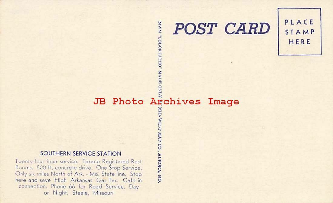 MO, Steele, Missouri, Southern Texaco Gas Station, Mid-West Map ...