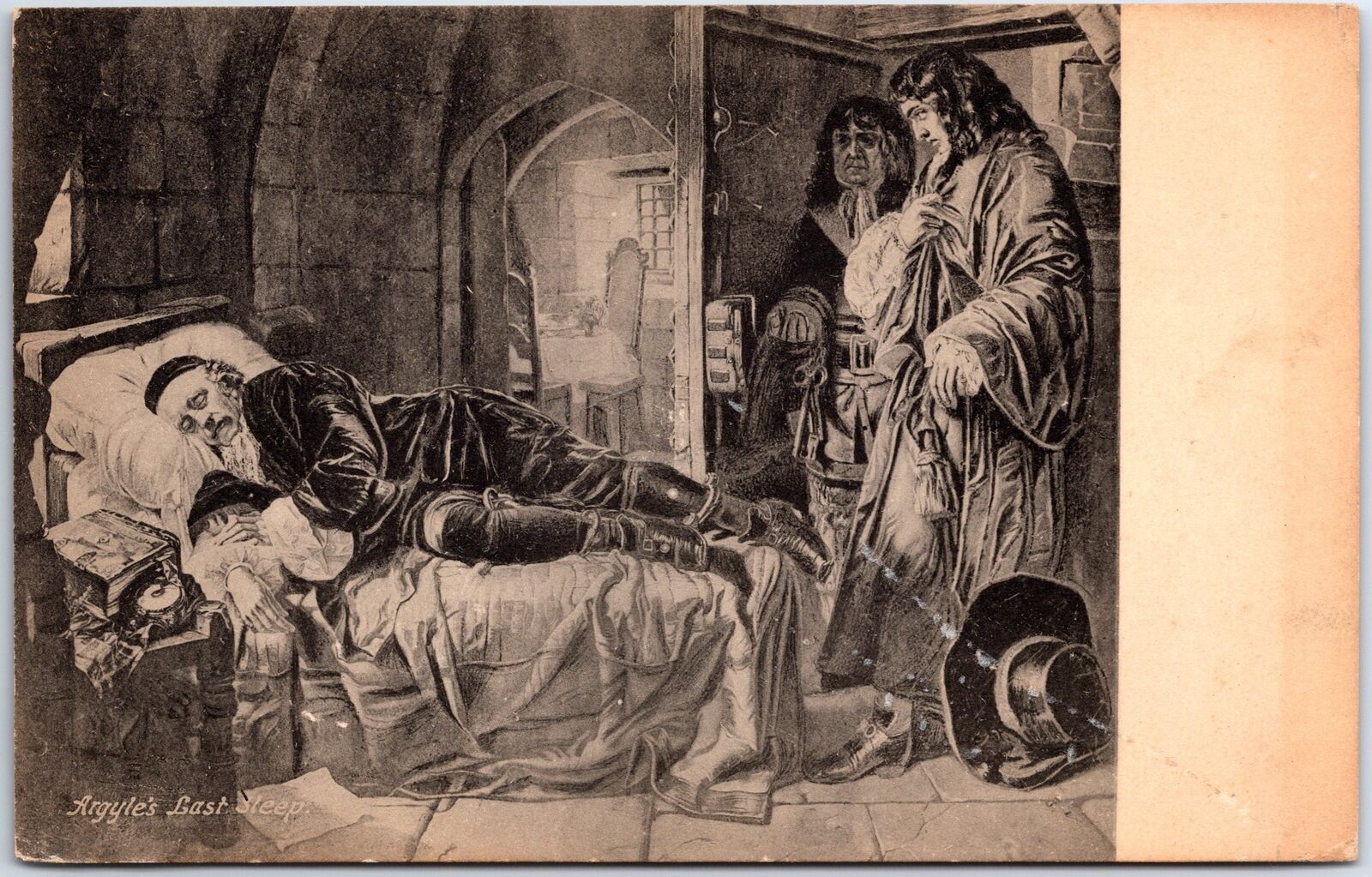 Vintage Postcard Argyle's Last Sleep Before HIS Execution (1685) ART by ...