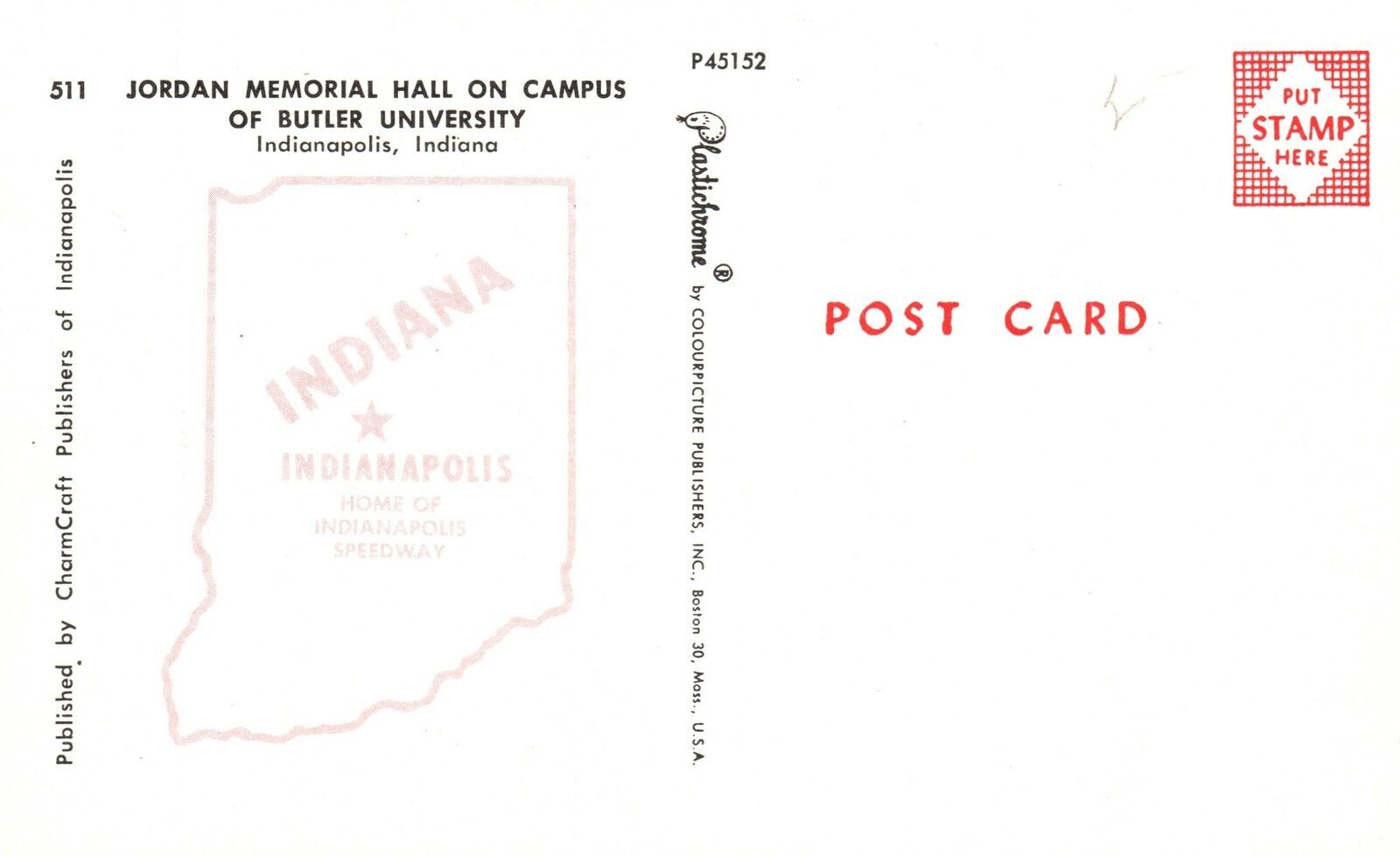 Indianapolis IND, Jordan Memorial Hall, Campus of Butler Univ., Vintage ...