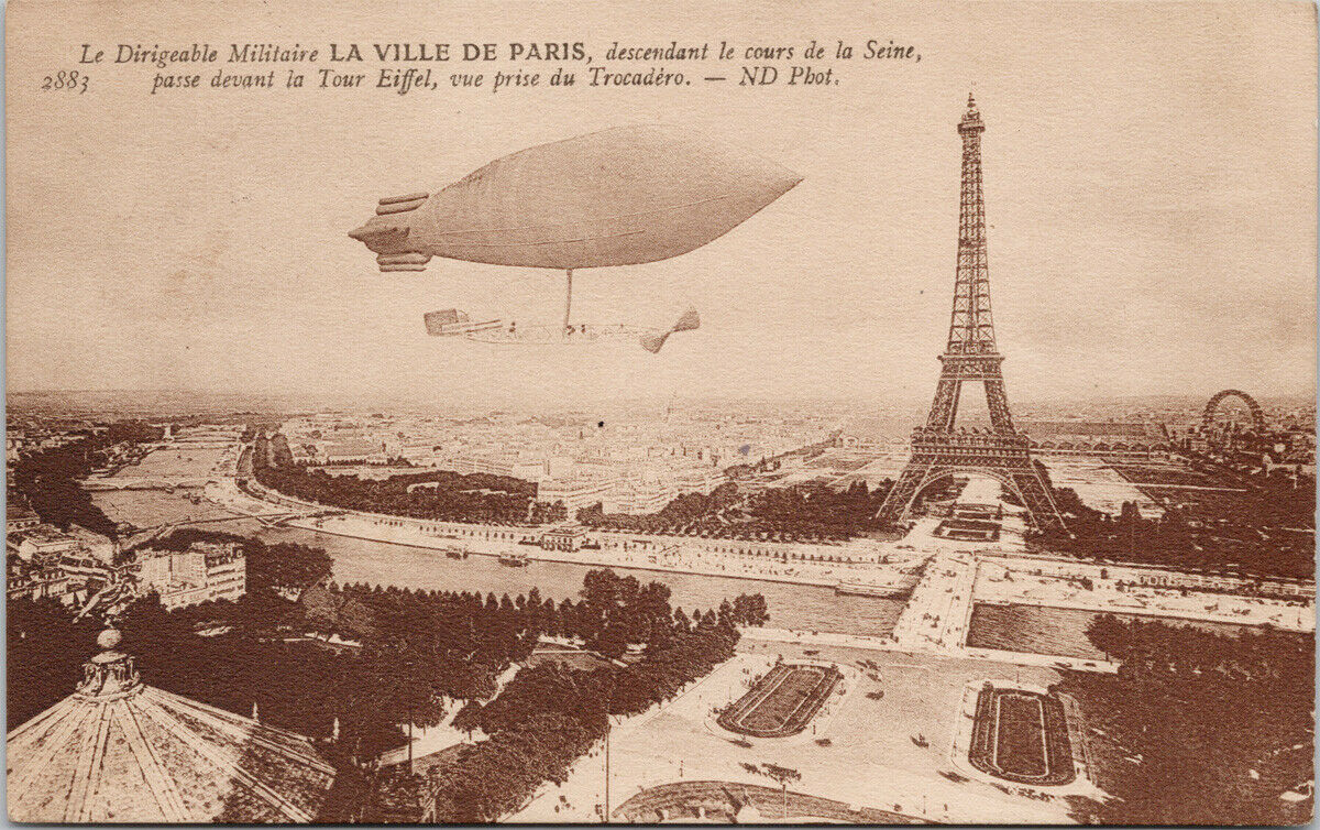 Paris France Zeppelin Airship Eiffel Tower c1909 Postcard E81 | Europe ...