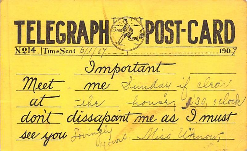 Telegraph Post-Card Mail Related 1907 | Topics - Other, Postcard ...