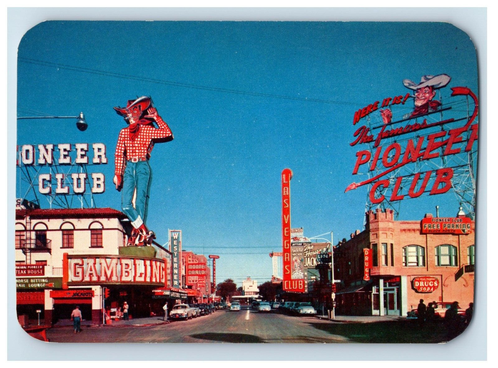 Vintage Fremont Street Las Vegas, Nevada Postcards P166E | United ...