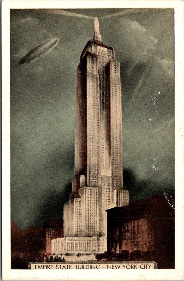 New York City Empire State Building With Zeppelin | United States - New ...