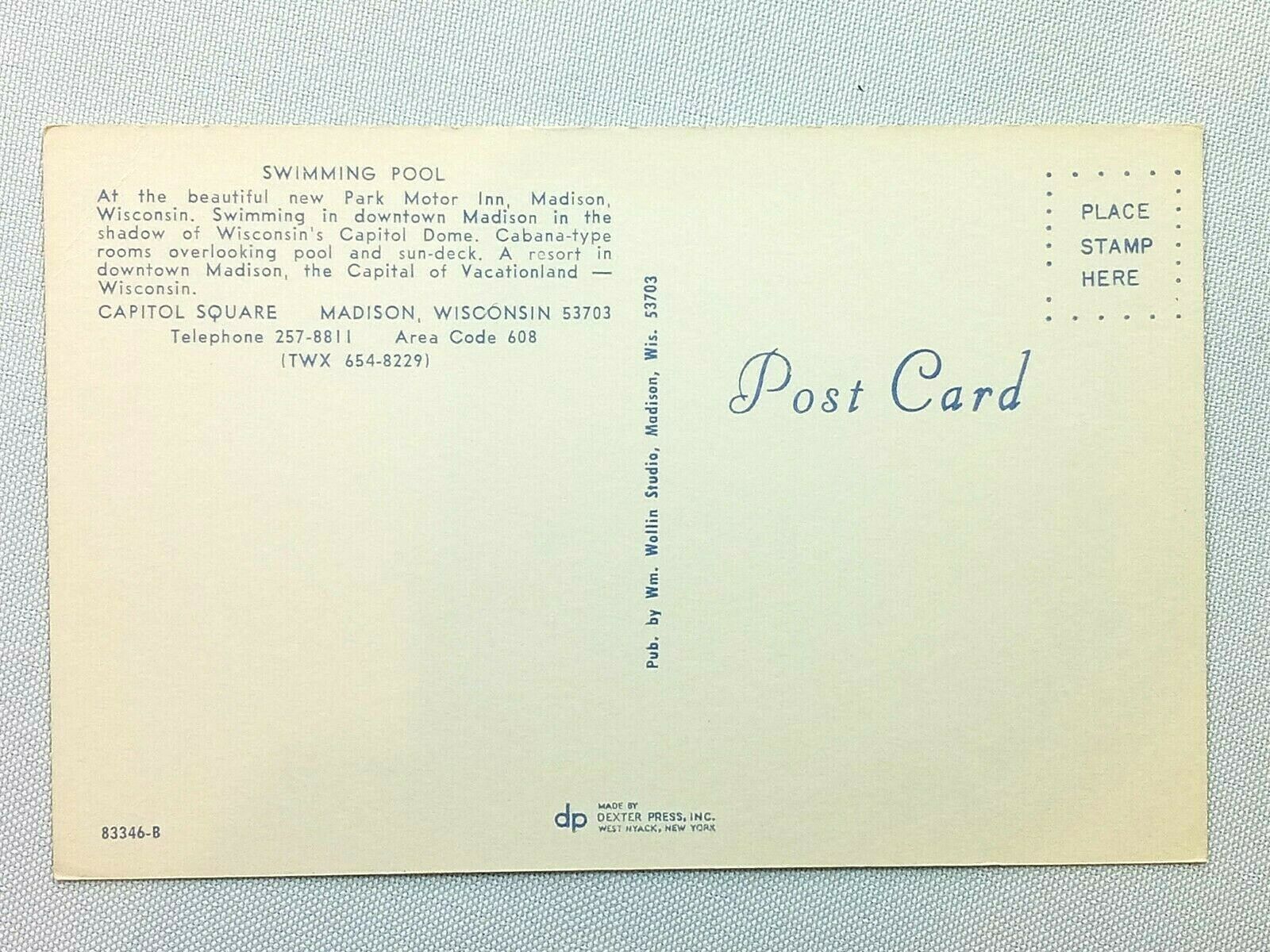 Vintage Postcard 1970's Park Motor Inn Hotel Capital Square Madison WI ...