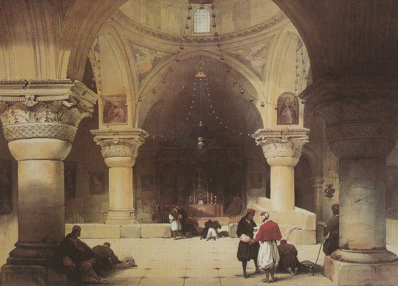 David Roberts Crypt Of The Holy Sepulchre Jerusalem Victorian Painting ...